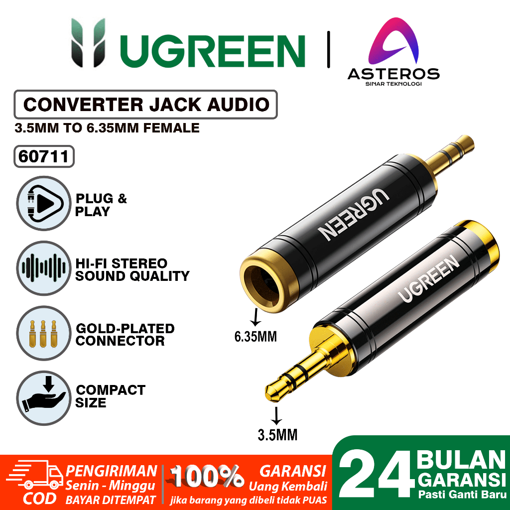 Jual UGREEN Kabel Audio Jack 3.5mm to 6.35mm / 6.5mm & 2.5mm Male / Female Audio Adapter ...