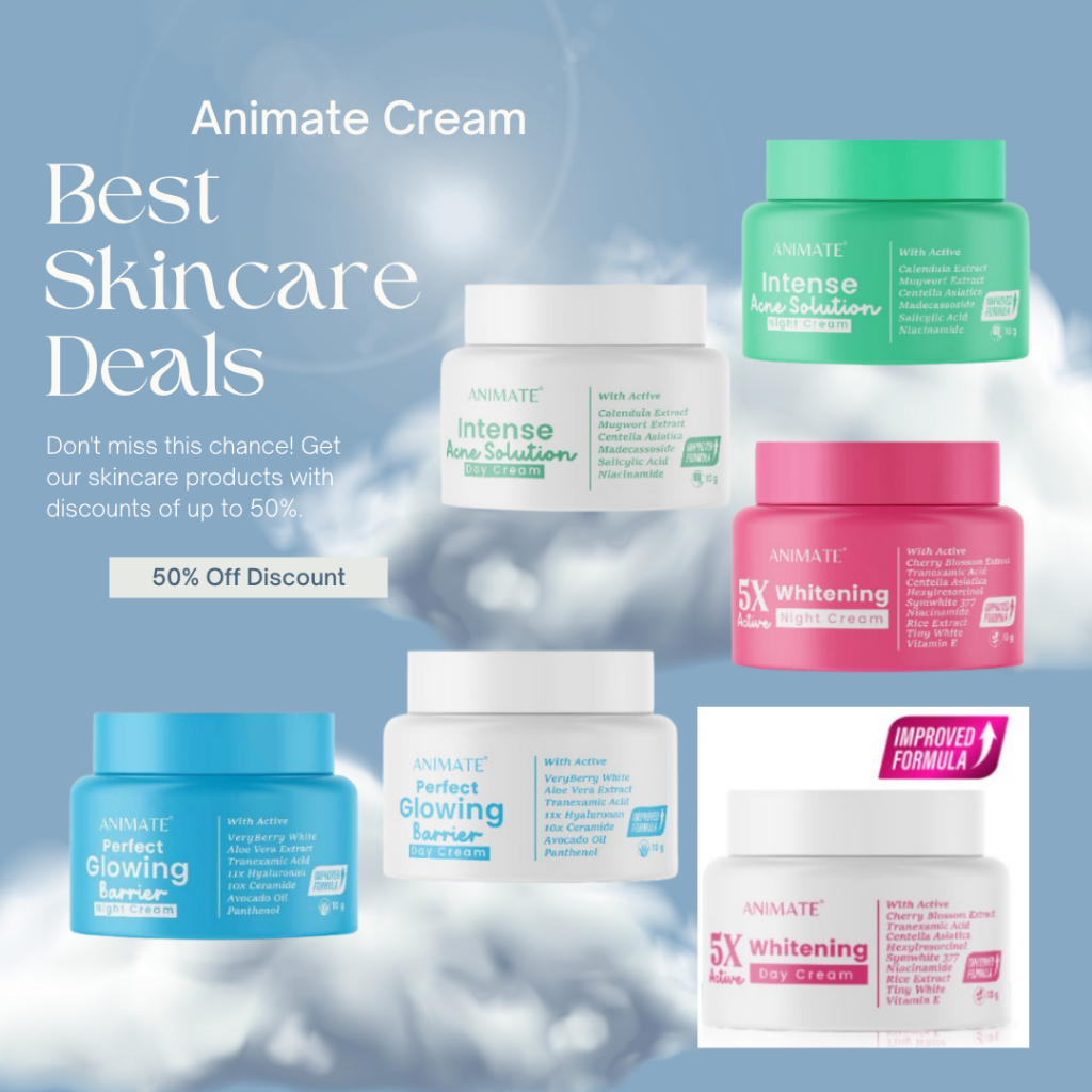 Jual ANIMATE Skincare Night Cream Day Krim Instant Whitening - Glowing ...