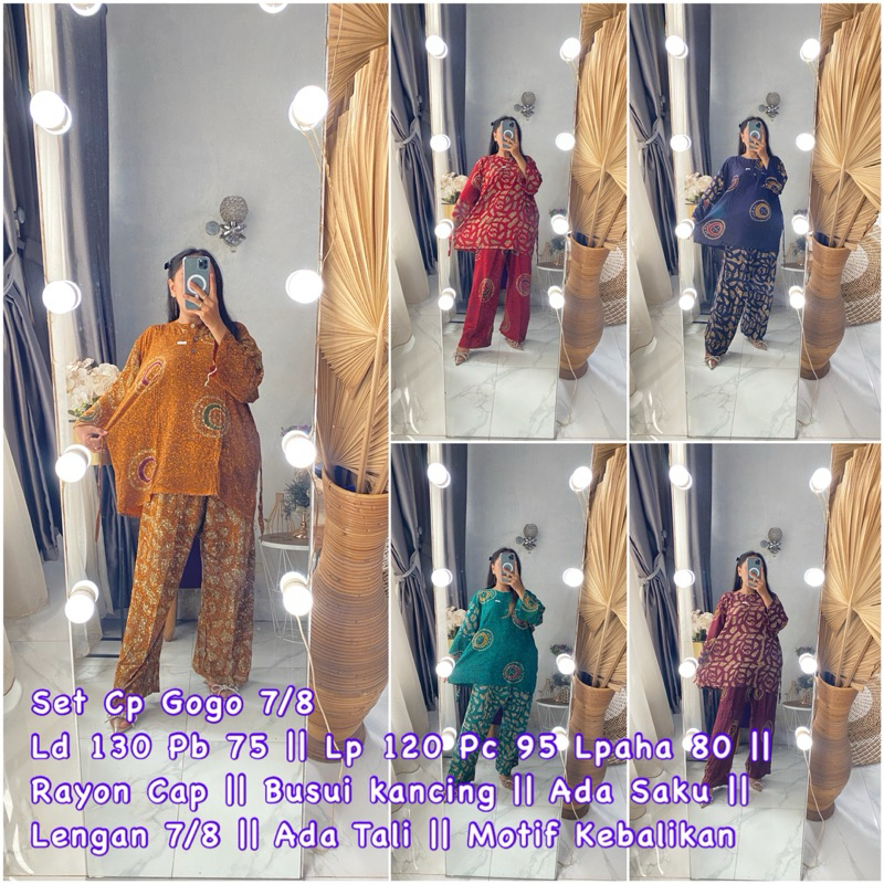 Jual Setelan Cp Rainbow Gogo Lengan 7/8 Ld 130 Saqueena Batik | Shopee Indonesia