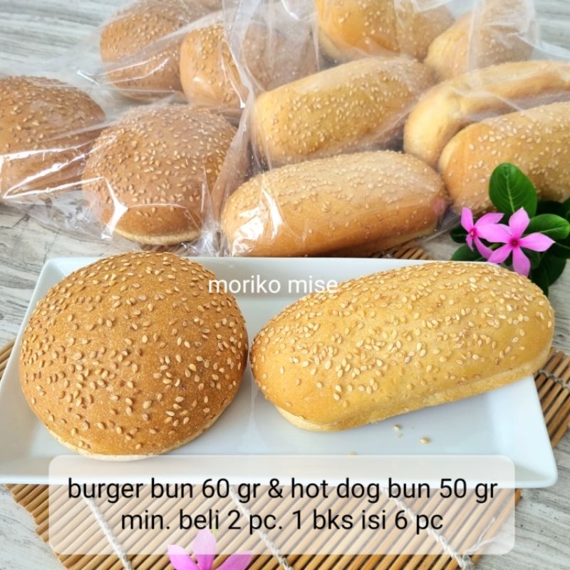Jual roti burger taburan wijen bread slice / burger bun with sesame ...