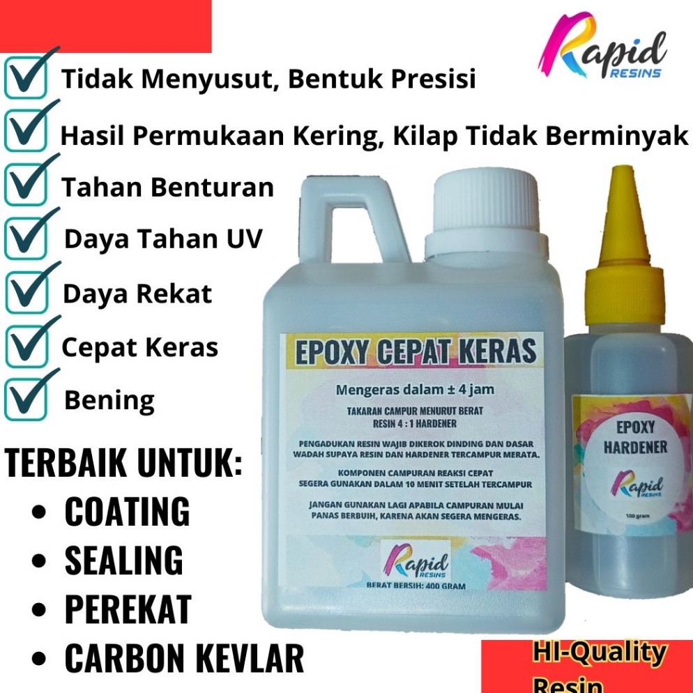 Jual Jaman Now.. Rapid Fast Super Hard Resin Epoxy Epoksi Bening ...