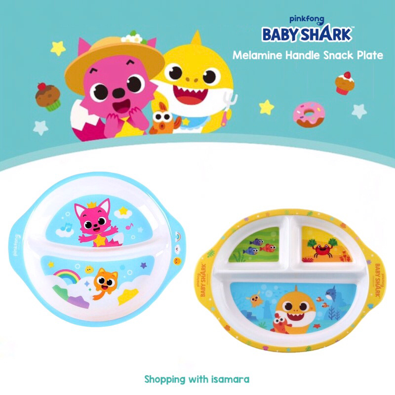 Jual Pinkfong Baby Shark Plate / dish / piring makan bersekat | Shopee ...