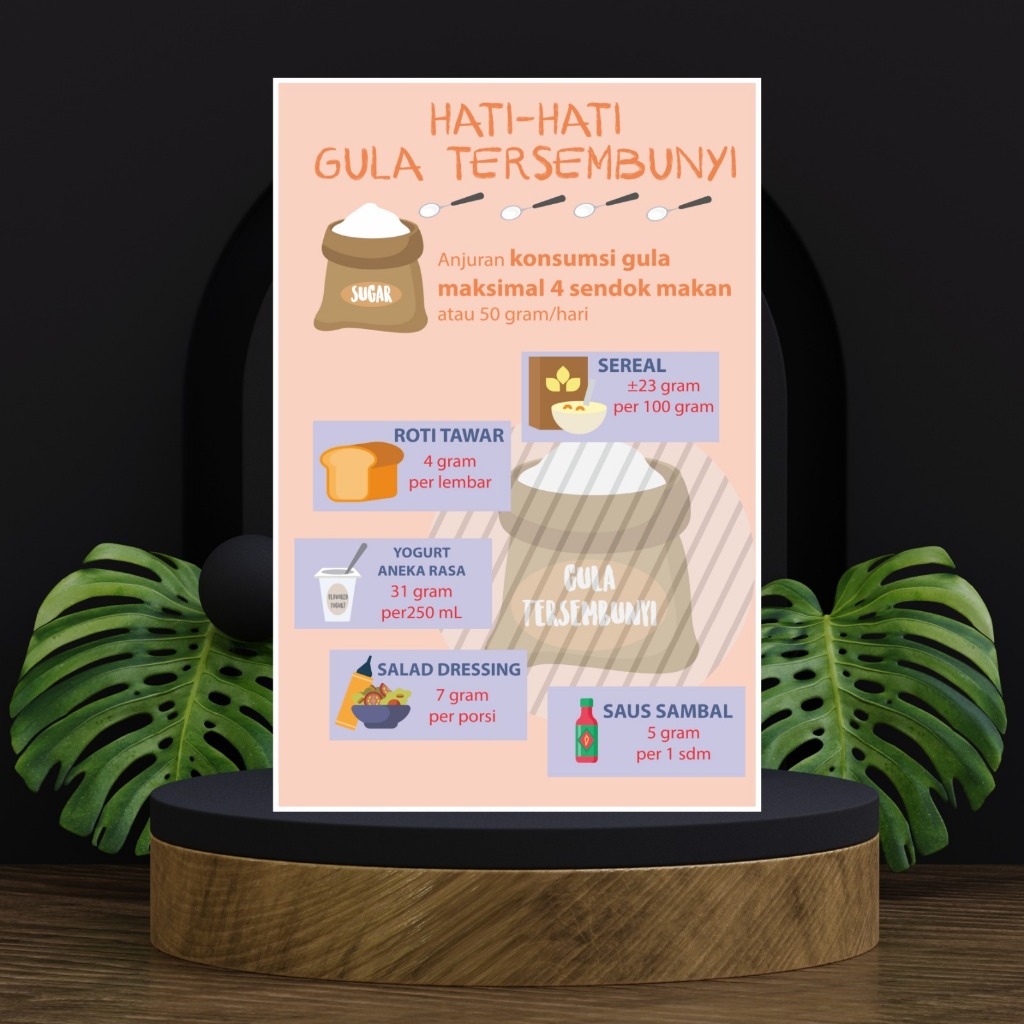 Jual Poster Kesehatan Hati - Hati Gula tersembunyi | Shopee Indonesia