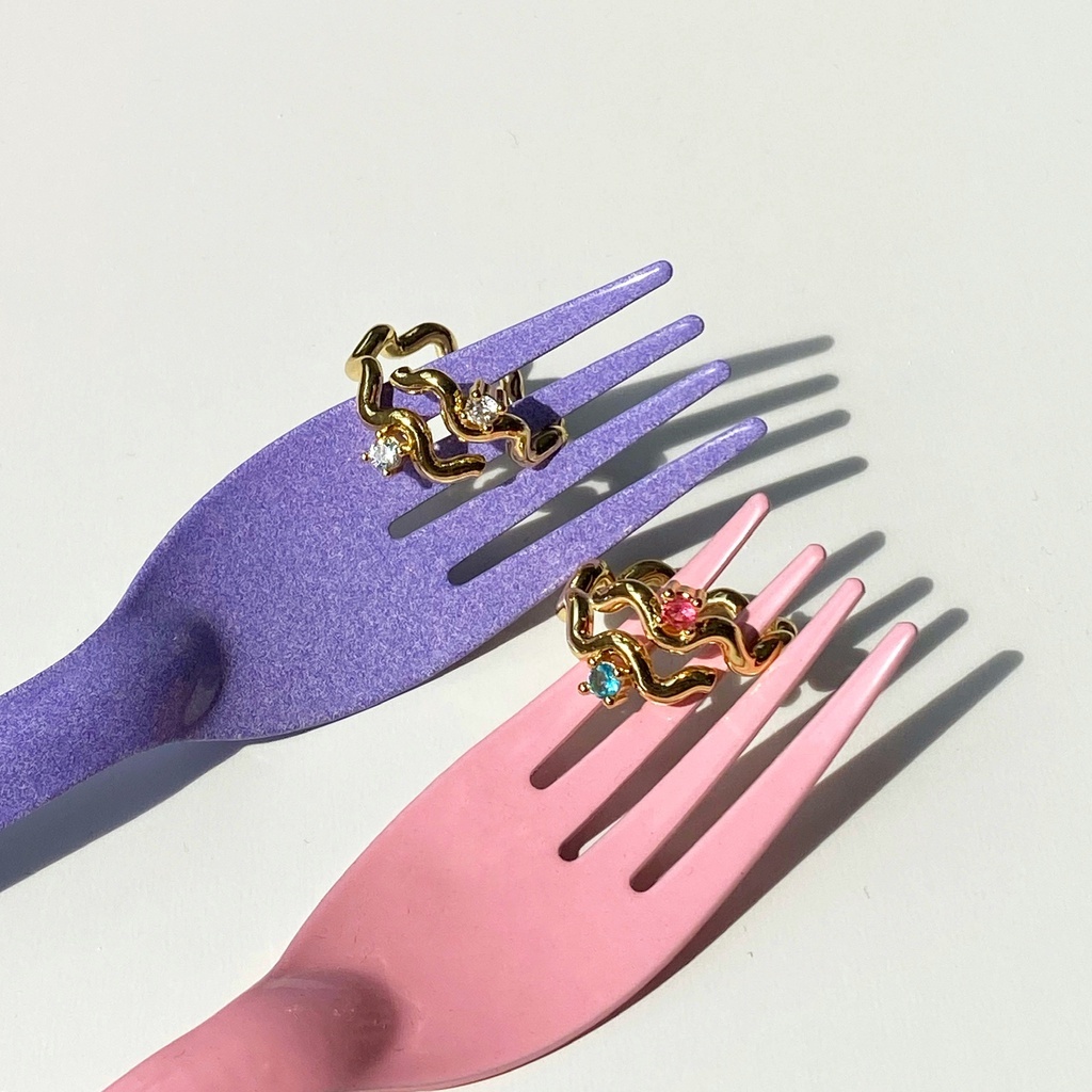 Jual YVIS Spaghetti Ring l Gold Plated 18K Silver Plated Rhodium ...