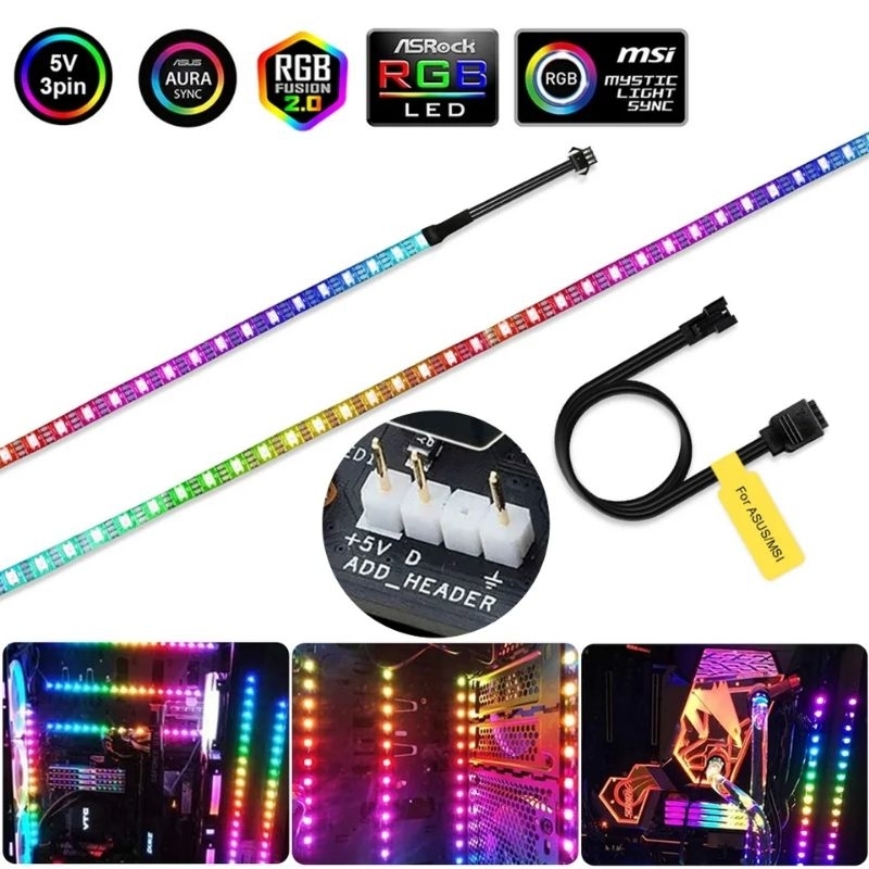 Jual Led ARGB Runing Plug & Play Usb Port set up PC Monitor TV dekorasi ...