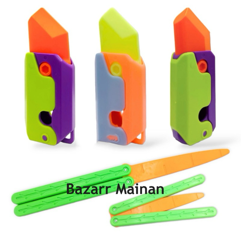 Jual Mainan Pisau Wortel 3D Plastik Gravitasi Dekompresi Dorong Mainan ...