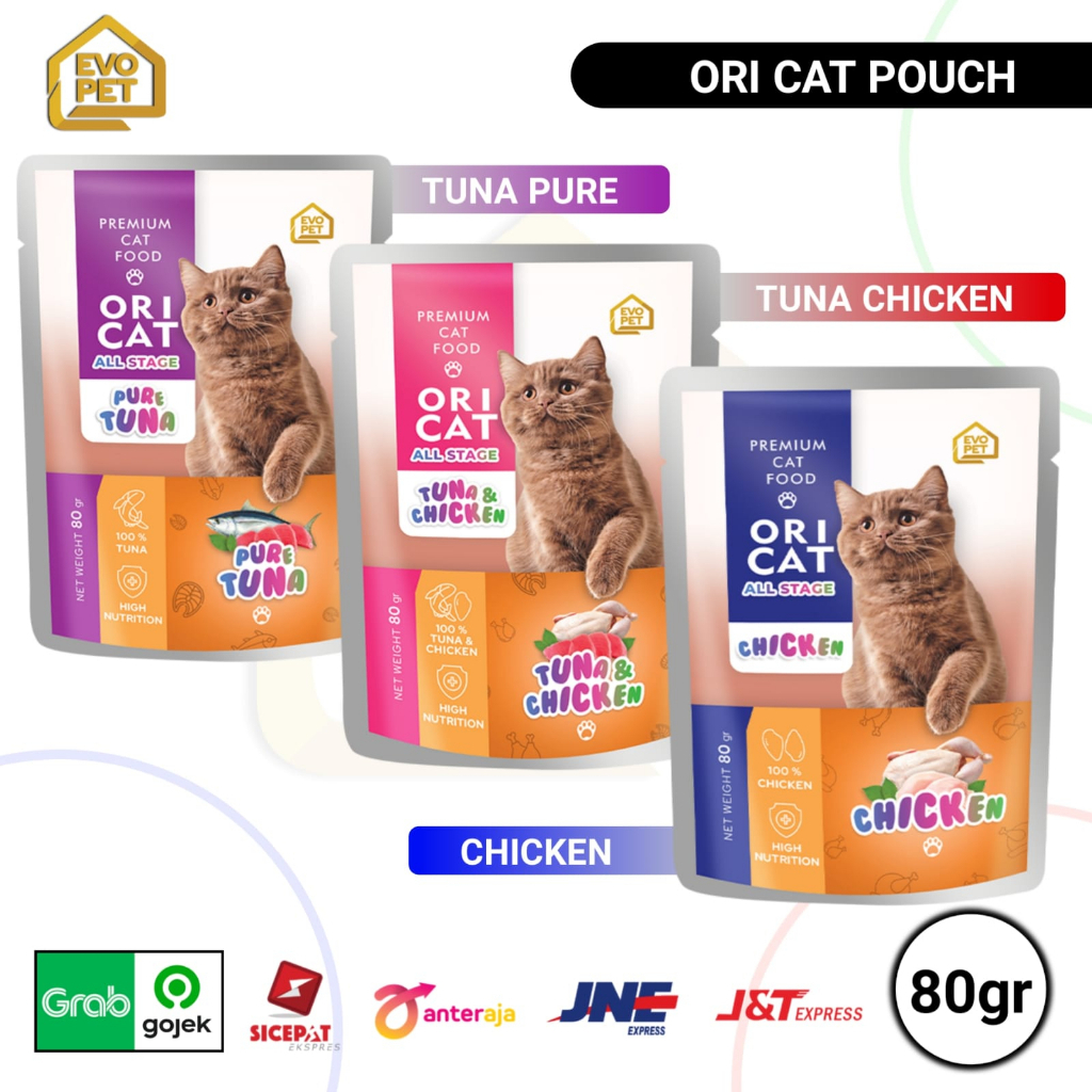 Jual oricat ORI CAT POUCH 80Gr- makanan basah oricat kucing Sachet ...
