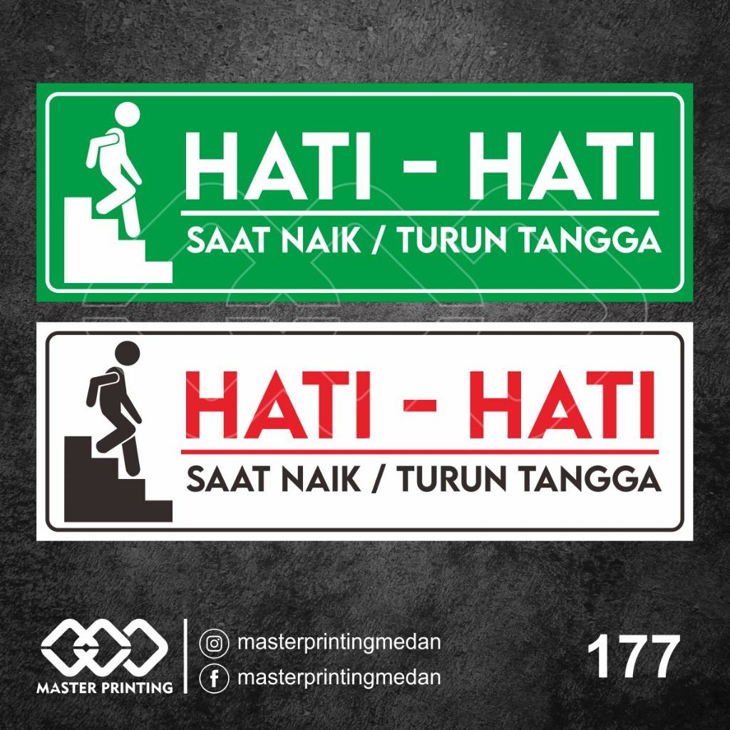 Jual 177 - Stiker Hati-hati Saat Naik/Turun Tangga, Sticker Vinyl ...