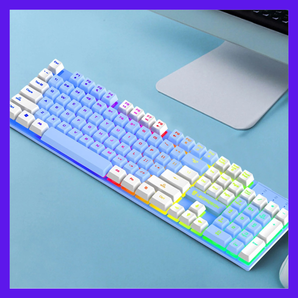 Jual Gaming Keyboard RGB Backlight Mechanical Feel Waterproof Blue ...