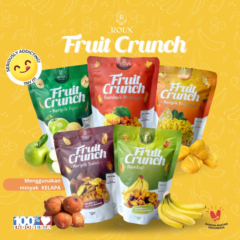 Jual ROUX FRUIT CRUNCH Keripik Rambak Buah Pisang Salak Apel Mangga ...