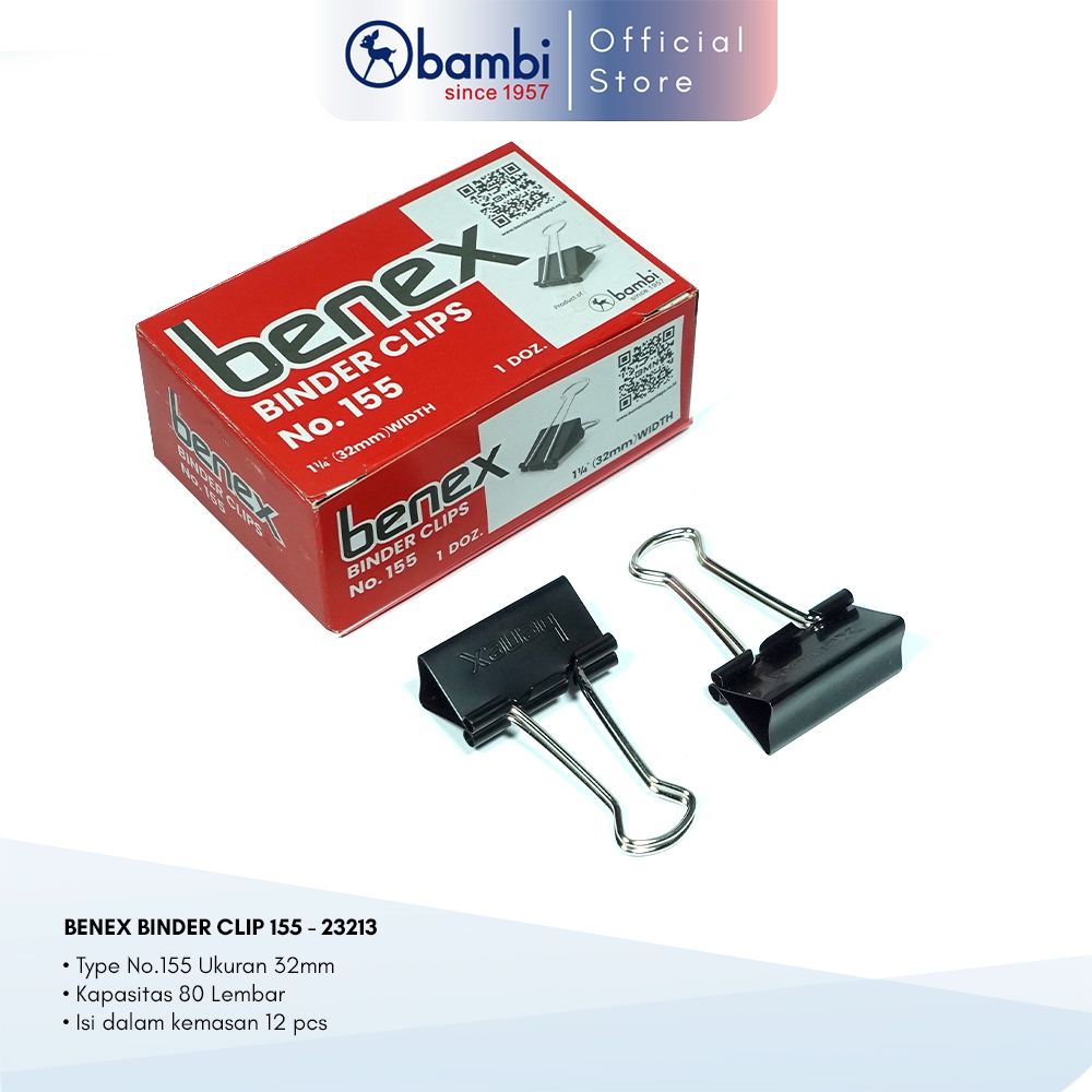 Jual Benex Binder Clip Benex 32 mm Medium Size Edisi Paper Clip ...