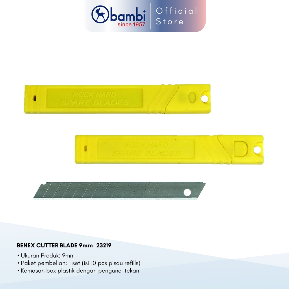 Jual Benex Isi Cutter Edisi New Pack Refill Cutter Blade 9mm 1 Set Original | Shopee Indonesia