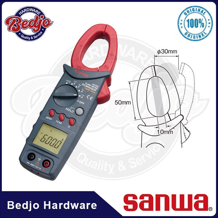 Jual SANWA Tang Amper Digital AC DC DCM600DR - Clamp meter AC DC DCM ...