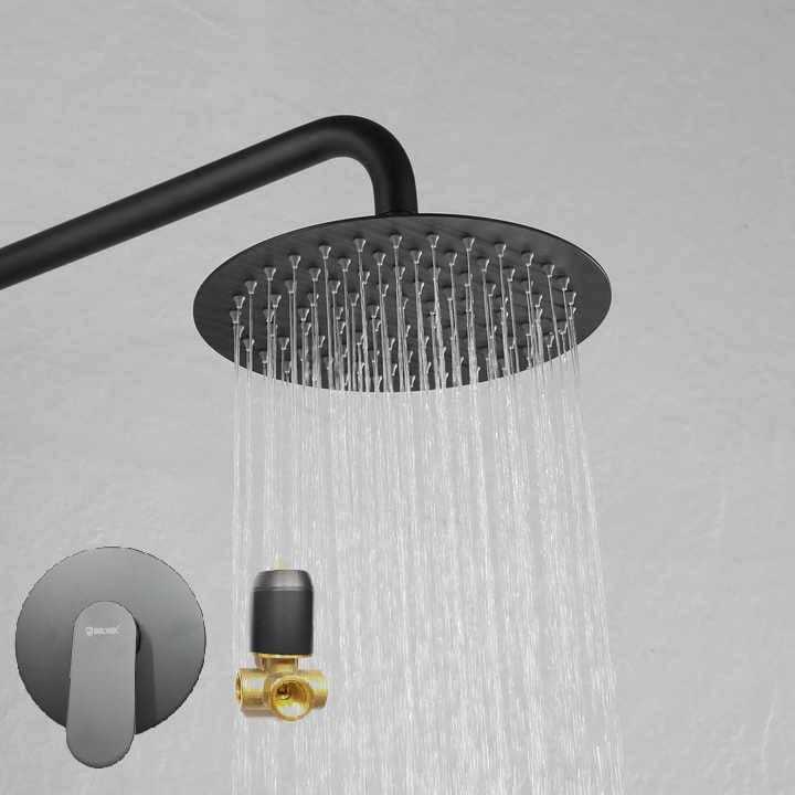 Jual Paket Shower Tanam Tembok 10 inch Stainless Hitam 93B/11B Paket ...