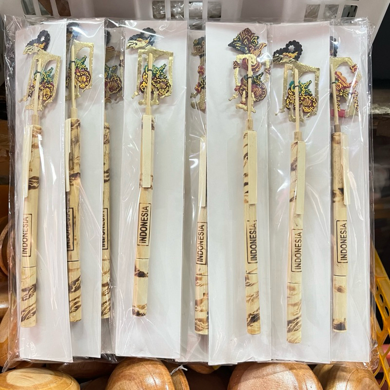 Jual Pulpen wayang kulit 1 kodi (isi 20pcs) Pulpen bambu wayang ...