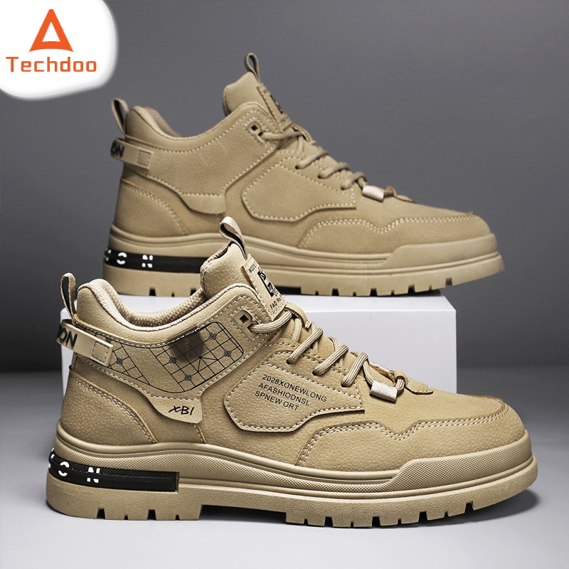 Jual Techdoo Sepatu Pria Hiking Kasual Sneakers Anti Slip Sepatu Lari Olahraga Cowok Outdoor ...