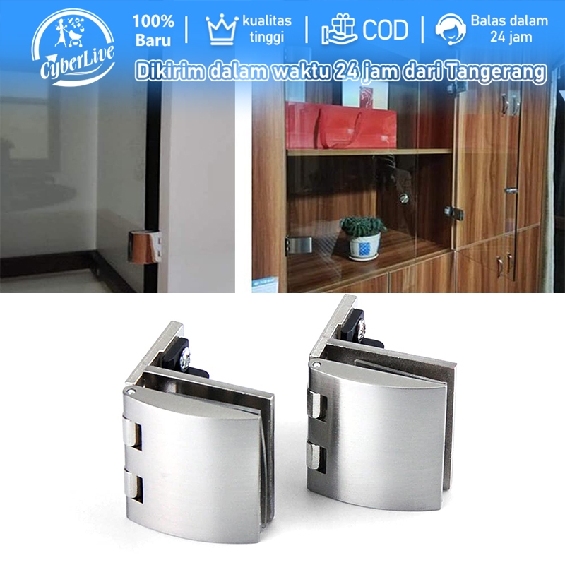Jual Engsel Jepit Pintu Lemari Zinc Alloy Glass Cabinet Side Hinge ...