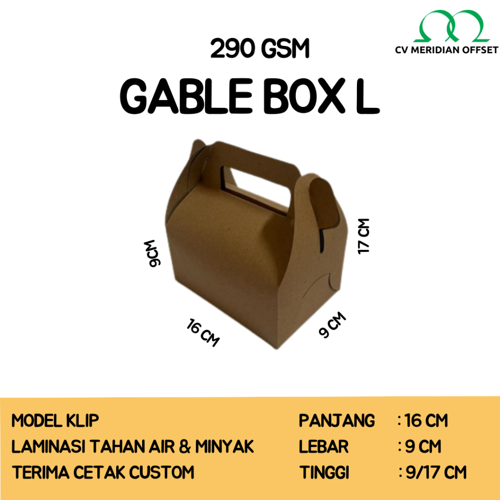 Jual Gable Box Kraft/Box Souvenir/Box Hampers/Box Bingkisan/Packaging ...