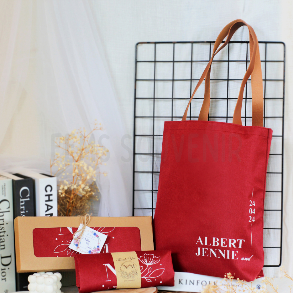 Jual Tas Souvenir Pernikahan ALULA BAG MAROON Totebag Souvenir Elegan Aesthetic Lucu dan ...