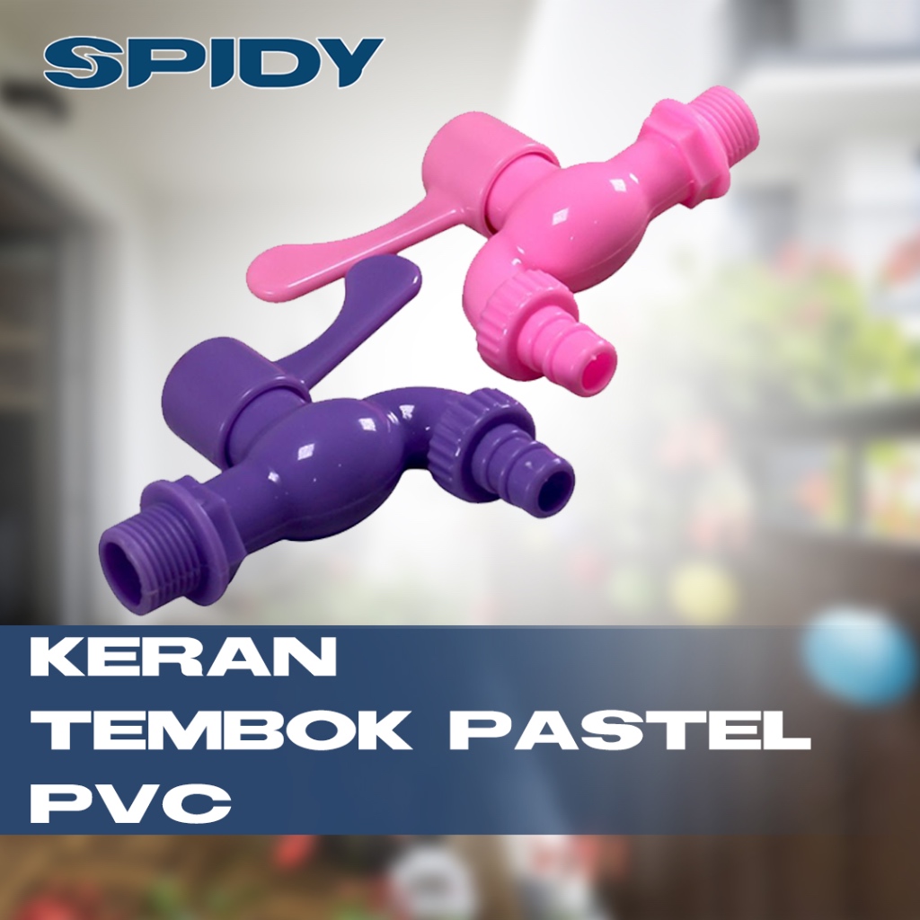 Jual SPIDY Keran Air Tembok Pastel Plastik PVC 1/2 inch Model Engkol ...