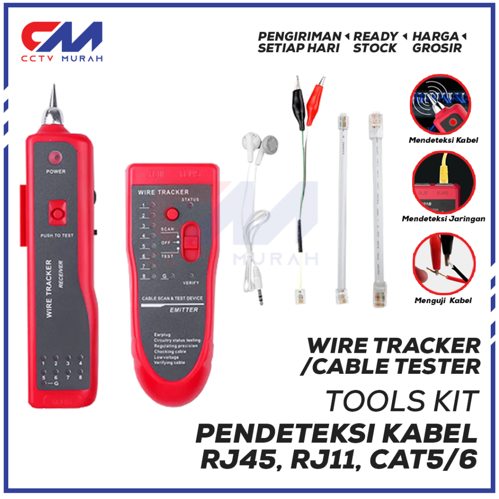 Jual Lan Tester Wire Tracker Kabel Jaringan Network Finder RJ45 RJ11 ...