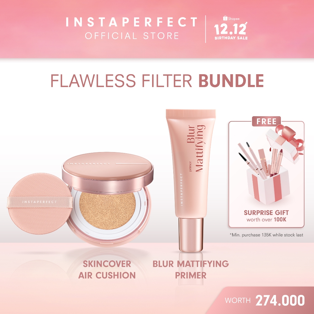 Jual Instaperfect Flawless Filter Bundle (Skincover Air Cushion & Blur Mattifying Primer ...