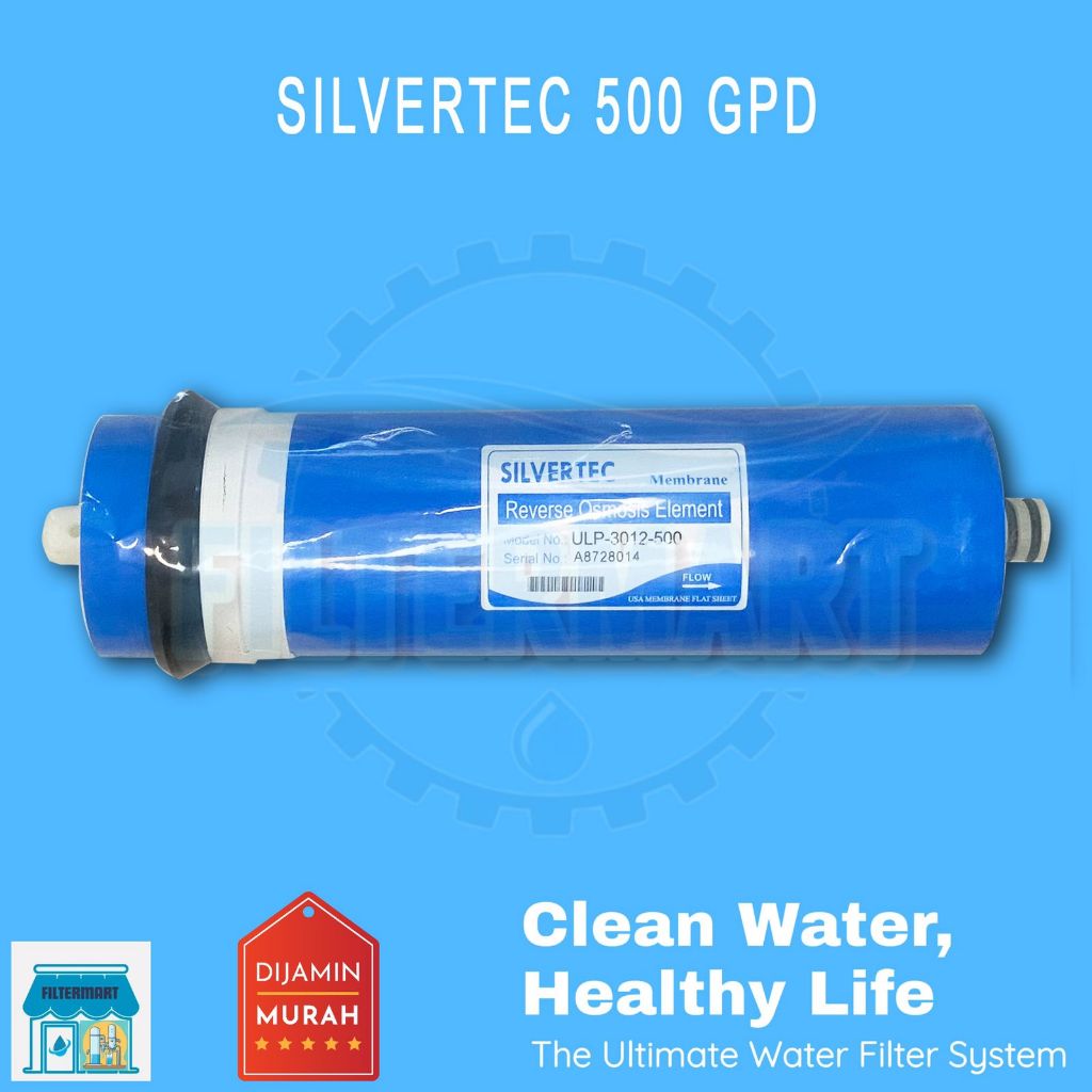 Jual MEMBRANE RO SILVERTEC 500 GPD ULP 3012 500 / MEMBRAN REVERSE ...