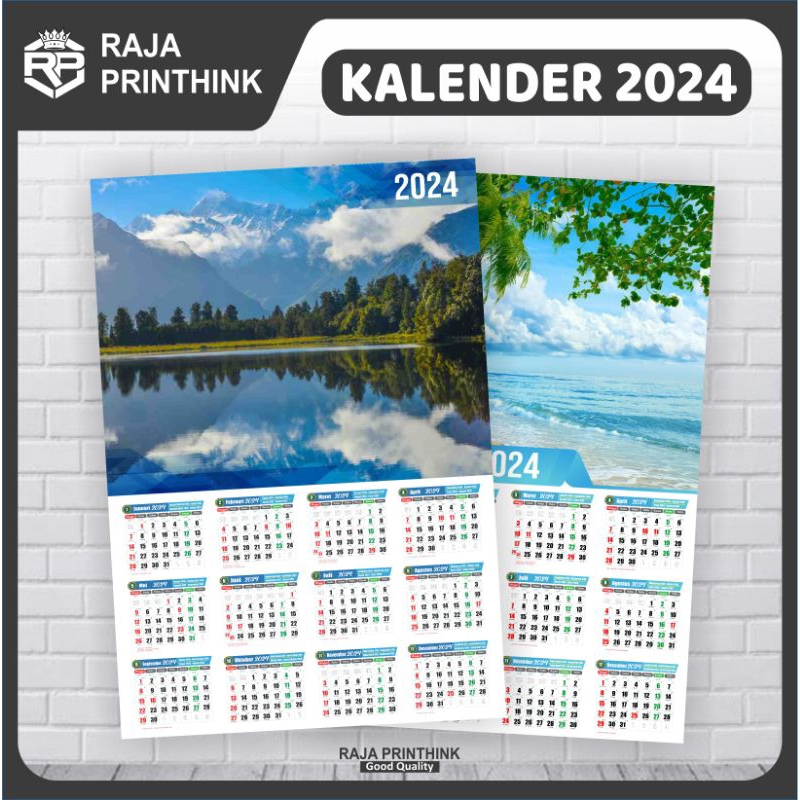 Jual Kalender 2024 Edisi Pemandangan Alam Keren / Kalender Dinding 2024 ...