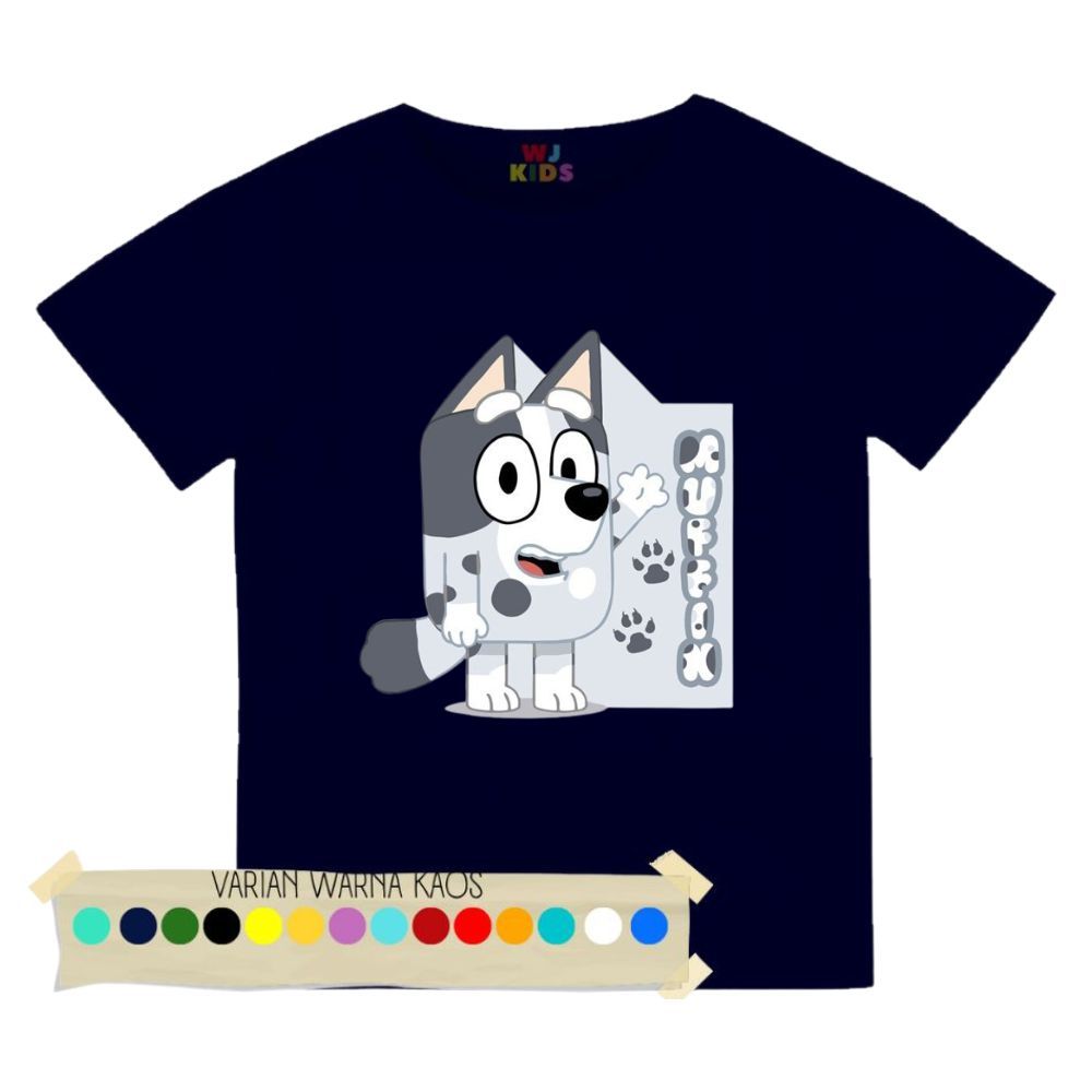 Jual baju anak distro custome bluey muffin free sablon nama | Shopee ...