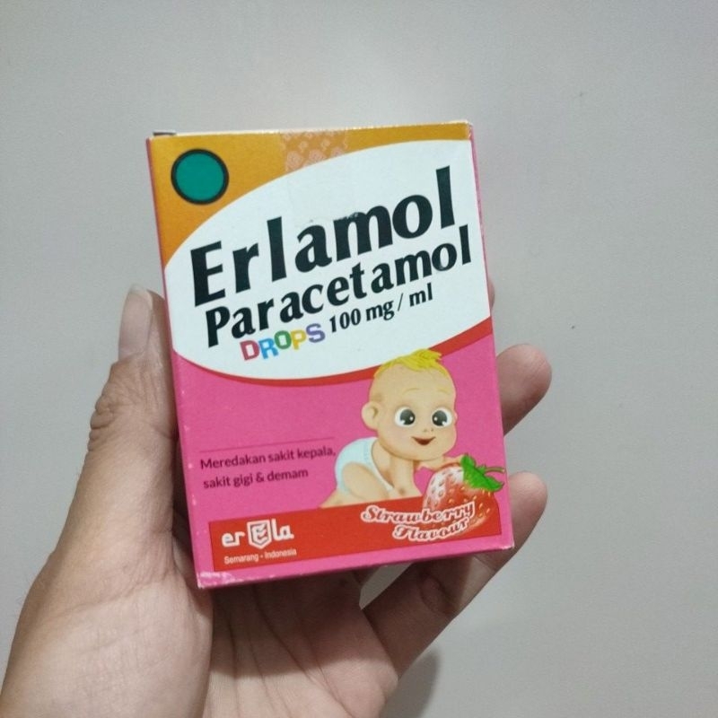 Jual ERLAMOL DROPS sirup 15ml sakit kepala gigi demam panas BAYI ANAK ...