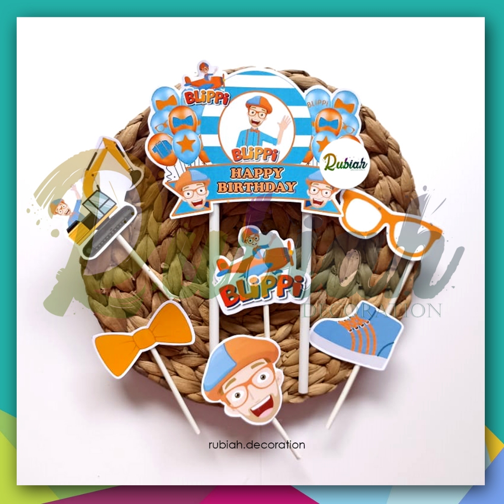 Jual Custom Topper Cake Karakter Blippi / Hiasan Kue ulang tahun ...