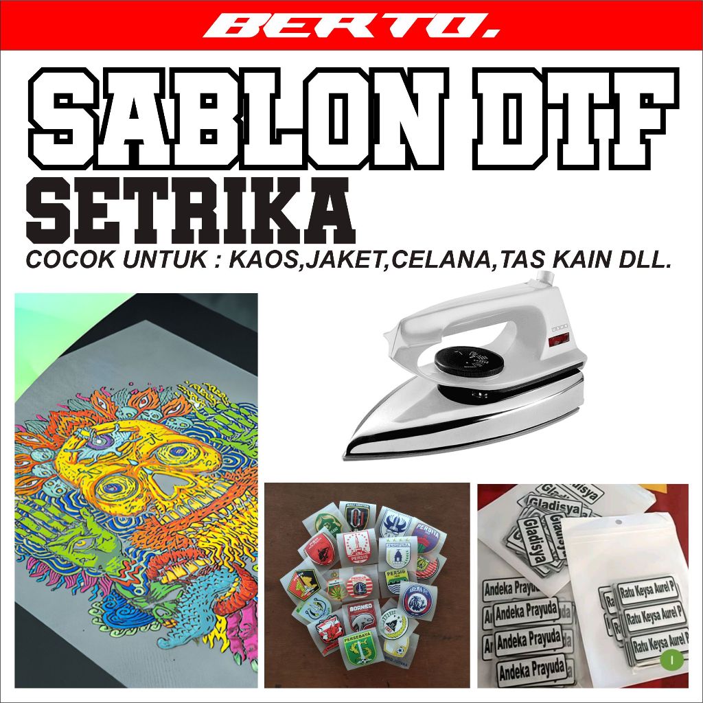 Jual Sablon Sticker Label Nama Kain Baju, Sablon Setrika Varian ...