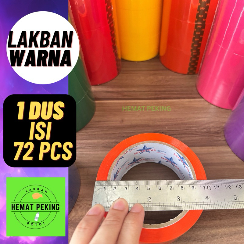 Jual Lakban Warna 1 dus isi 72 pcs 2 inch OPP tape | Shopee Indonesia