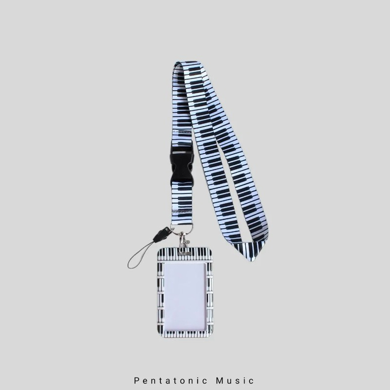 Jual Piano Badge ID Card Holder Lanyard Gantungan Name Tag Motif Musik ...
