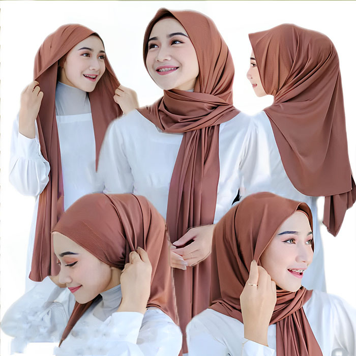 Jual pashmina inner bando jersey premium / pashmina oval inner bando ...
