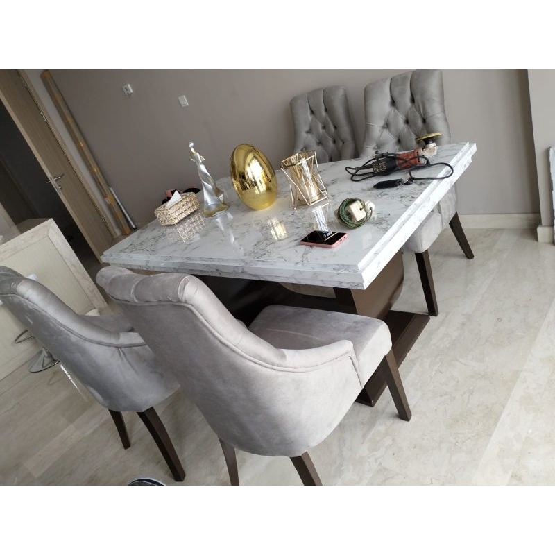 Jual Link khusus 6 kursi model rosewood meja 180cm top table hpl marmer ...