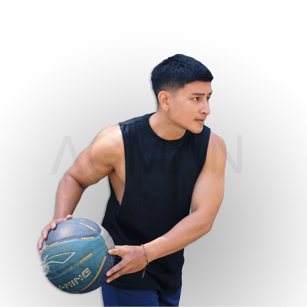 Jual AGMAN Tank Top Low Cut Kaos Gym Fitness Pria Olahraga Nyaman Basic ...
