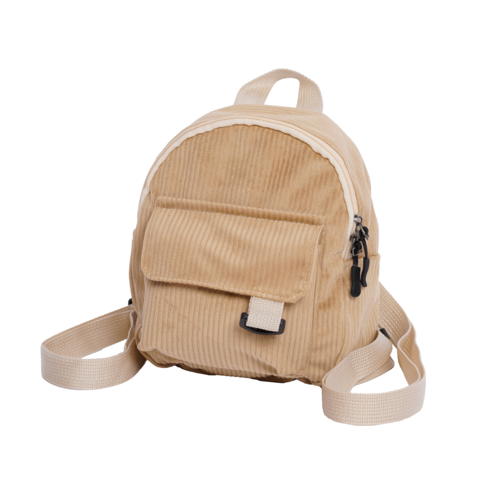 Jual NESSIE Backpack Mini Corduroy Tas Ransel Brown Black Kekinian OOTD ...