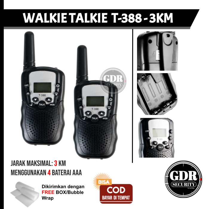 Jual Mini Walkie Talkie T388 (Sepasang) - Jangkauan 3KM - Tenaga Baterai AAA - GDR | Shopee ...