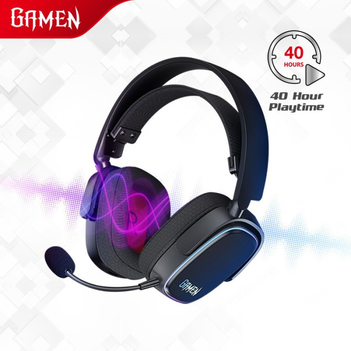 Jual Gamen Shadow Gaming Wireless Headphone Headset Earphone 40 ms Low ...