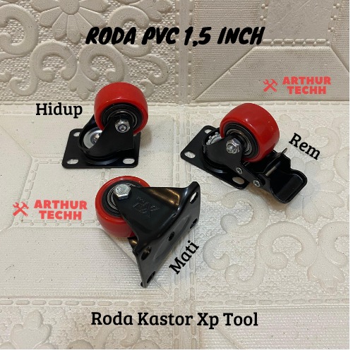 Jual Roda PVC 1.5" Inch (Mati Hidup Rem) Kastor Roda Troli Wheel ...