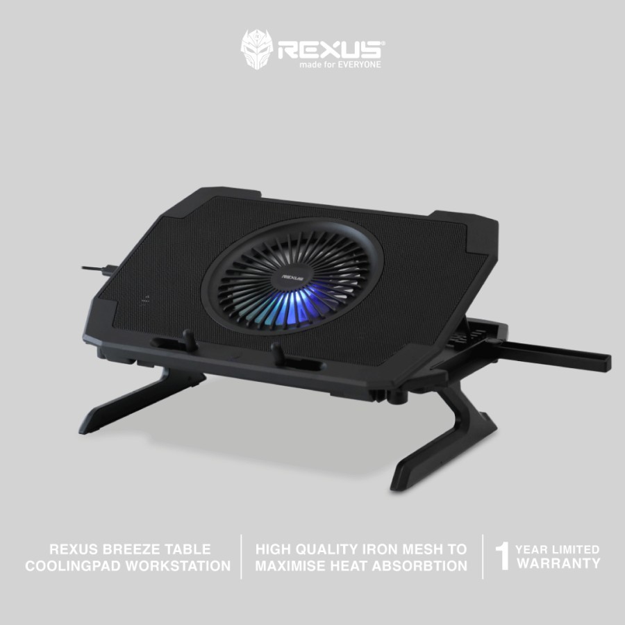 Jual Cooling pad gaming laptop Rexus 5 fan adjustable rgb with phone ...