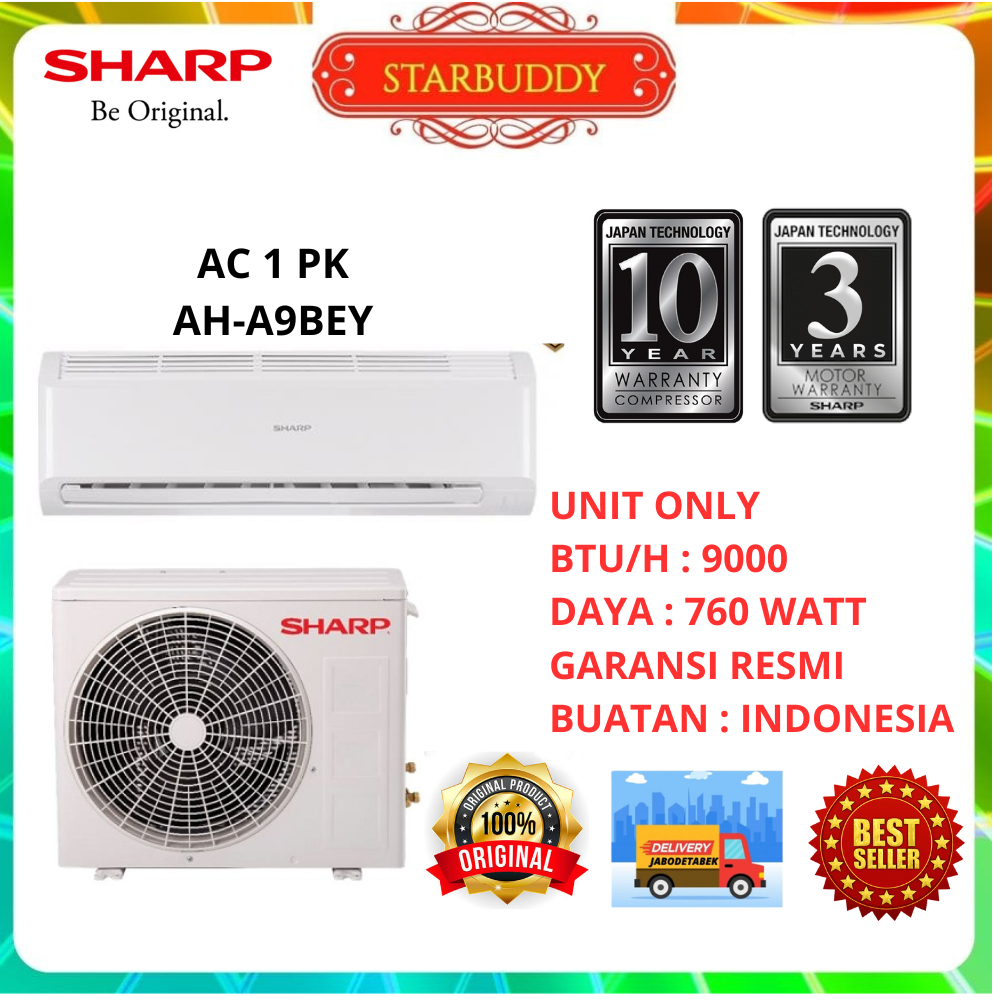 Jual AC SHARP 1PK AH-A9BEY UNIT ONLY LOW WATT | Shopee Indonesia