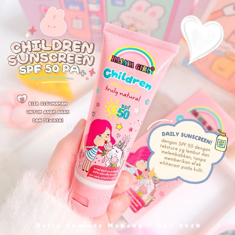 Jual SUNSCREEN Children Face & Body Sun Screen SPF 50PA++ isi 70 ml ...