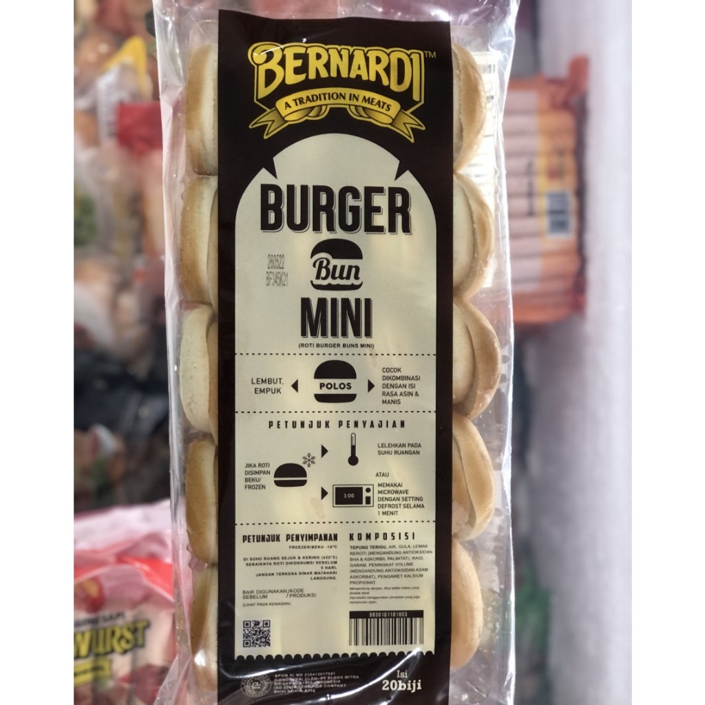 Jual BERNARDI ROTI BURGER WIJEN KECIL 500GR ISI 20PCS MINI BURGER BUNS ...