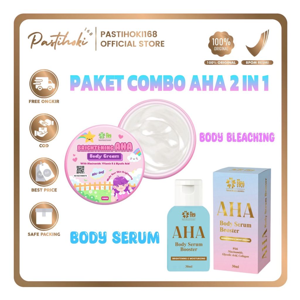 Jual PAKET BUNDLING WHITENING AHA Body Serum Body Cream Bleaching Badan ...