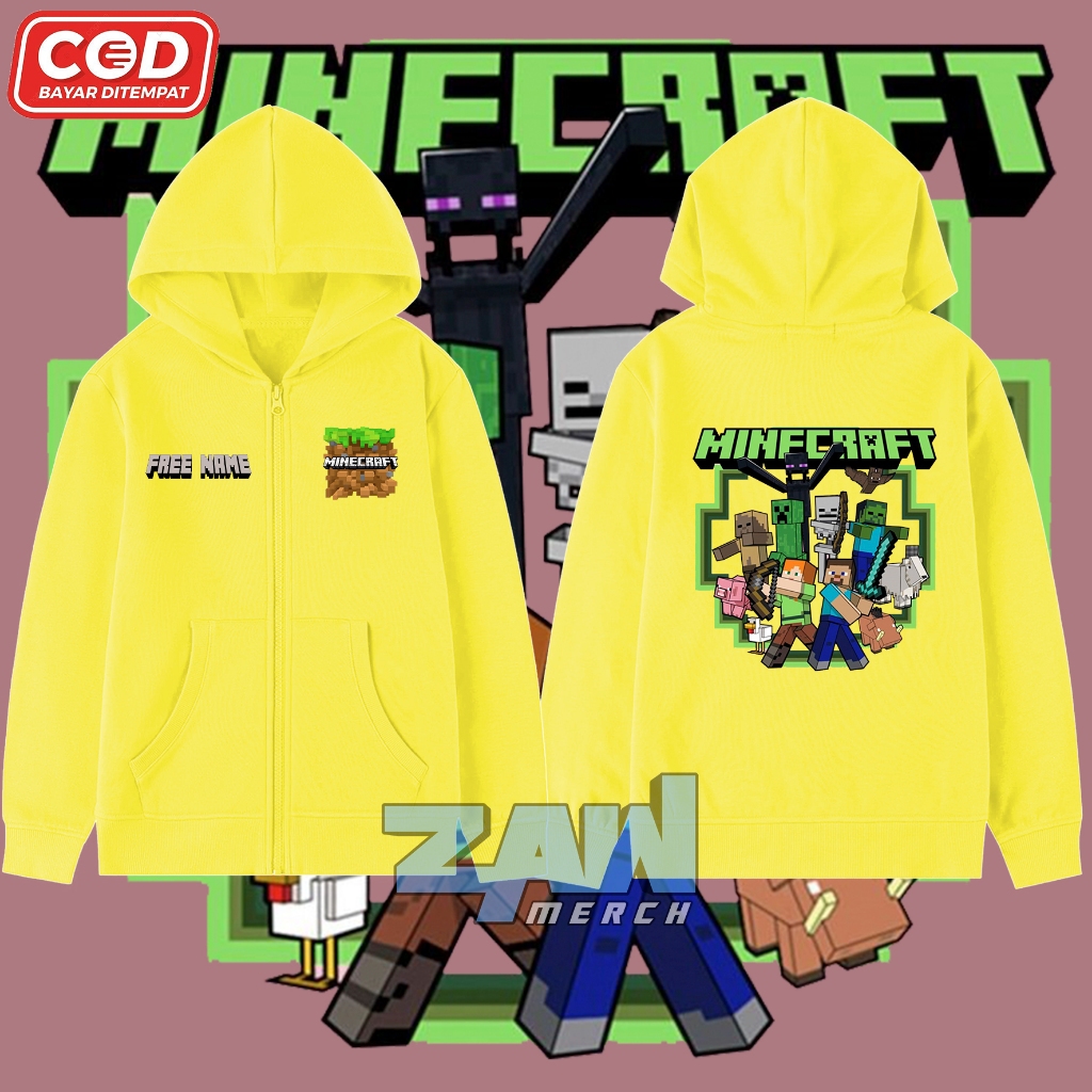 Jual Jaket Hoodie Zipper Anak Minecraft / Jaket Resleting Anak Game ... Jual Jaket Hoodie Zipper Anak Minecraft / Jaket Resleting Anak Game ...