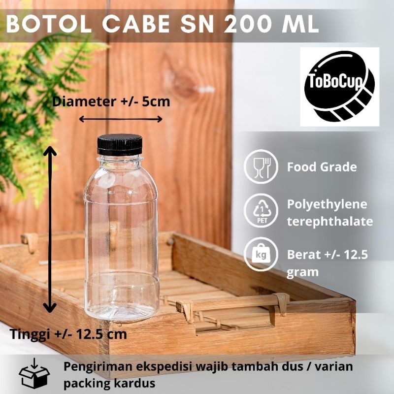 Jual ISI 25 PCS Botol Plastik Cabe 200ml / Botol Jus 200 ml SN PET ...