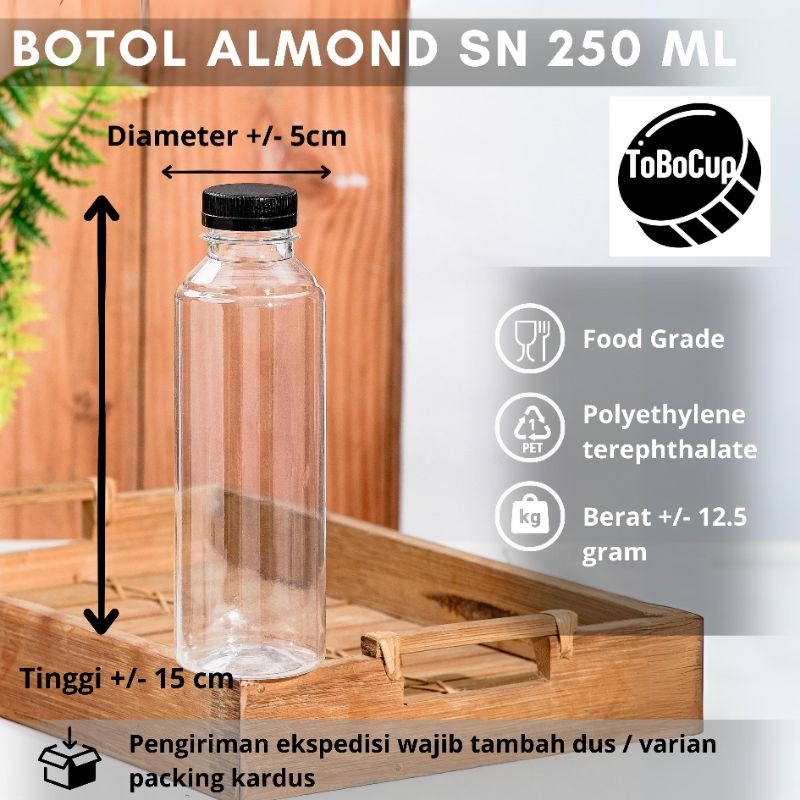 Jual ISI 35 PCS Botol Almond Plastik 250ml / Botol Susu Short Neck SN ...