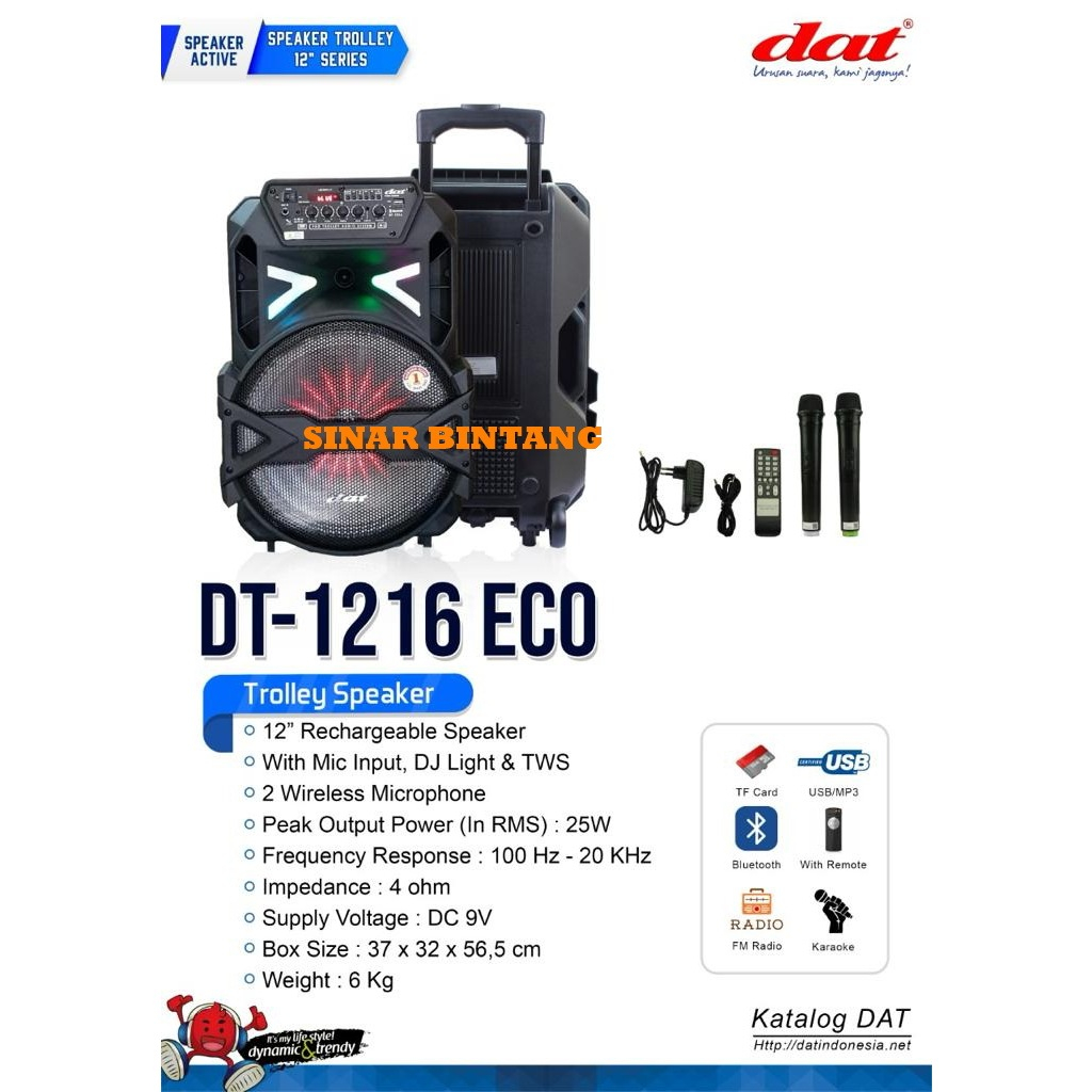 Jual SPEAKER PORTABLE DAT DT1216 12 INCH MEETING DATDT 1216 DAT DT 1216 ...